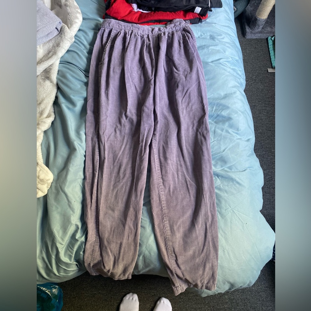 Vintage 1980s Cheeno 1980s High-Rise Lavendar Corduro… - Gem